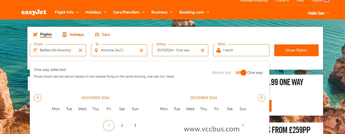 欧洲easyJet易捷航空通过官网预定国际航班机票操作步骤教程虚拟信用卡订机票 – VCCBUS