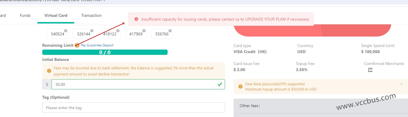 FotonCard虚拟信用卡平台福田卡Visa虚拟卡无限开卡 USDT充值虚拟银行卡注册 – VCCBUS